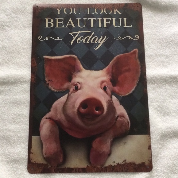 Wall Decor | Pig Tin Sign Retro For Pig Lovers | Poshmark